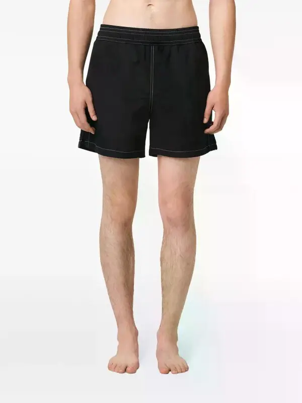 AMI Paris De Coeur Contrast-stitching Swim Shorts - Black
