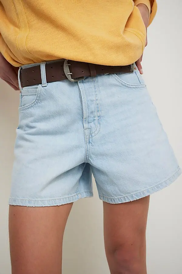 Free People We The Free Tippi Denim Shorts - Babalon Blue