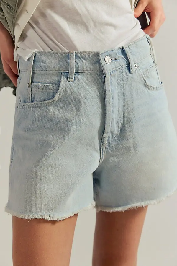 Free People We The Free Tippi Denim Shorts - Bleached Blue