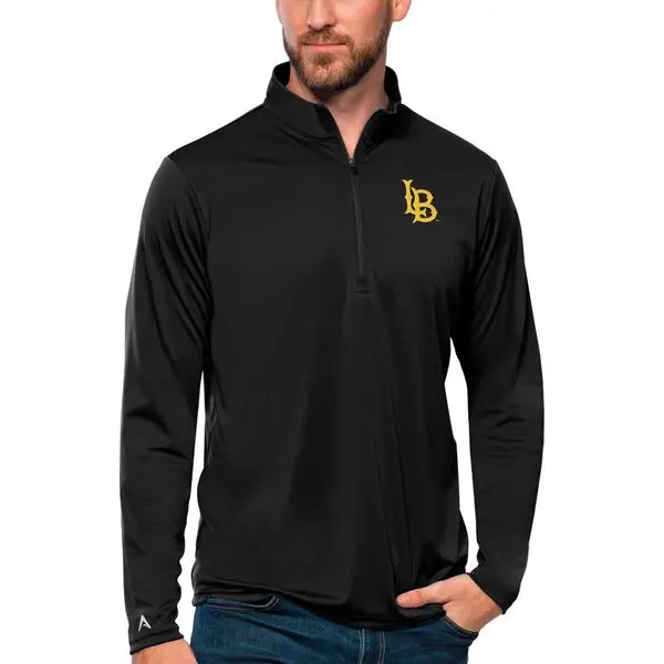 ANTIGUA Cal State Long Beach The Beach Tribute Quarter-zip Top - Black