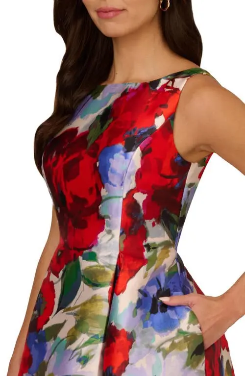 Adrianna Papell Floral Mikado Cocktail Dress