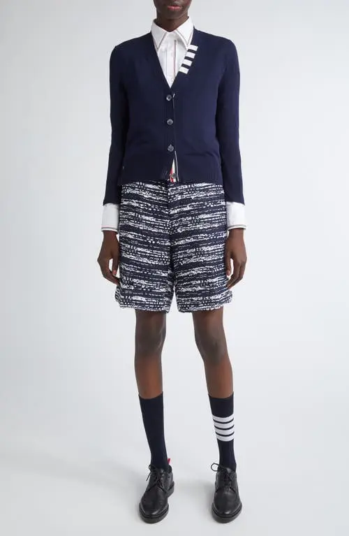 Thom Browne Jersey Stitch V-neck Cotton Cardigan