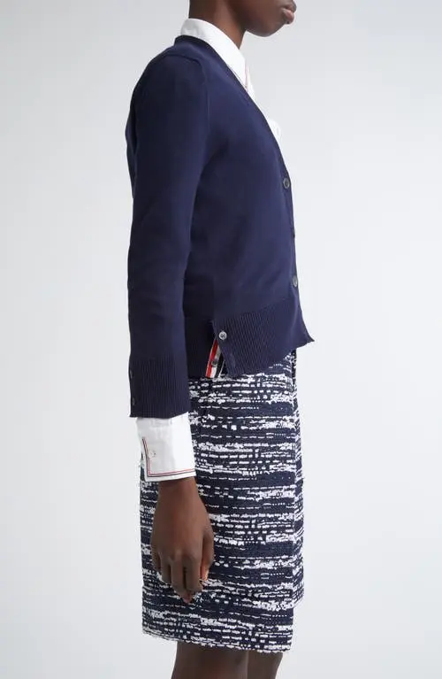 Thom Browne Jersey Stitch V-neck Cotton Cardigan