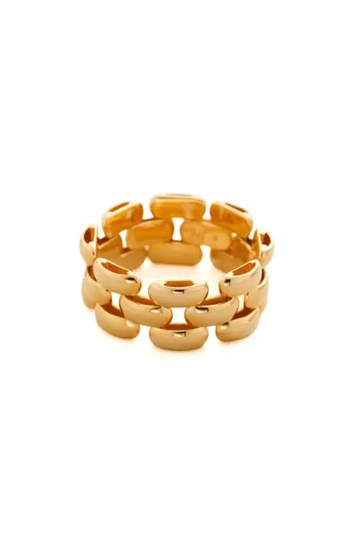 Monica Vinader Heirloom Woven Chain Ring - 18ct Gold On Sterling Silver