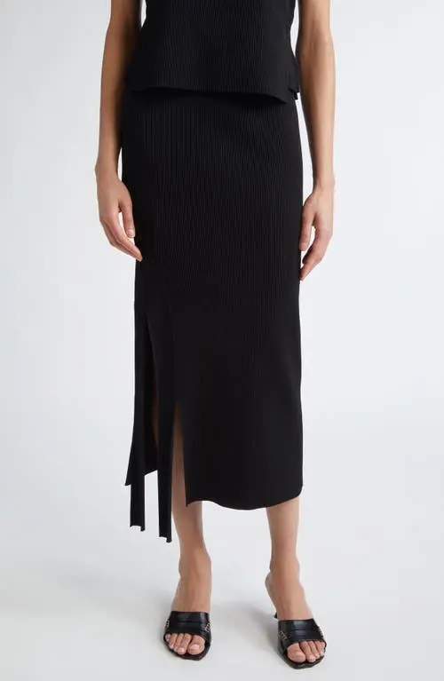 Victoria Beckham Multislit Ribbed Midi Skirt