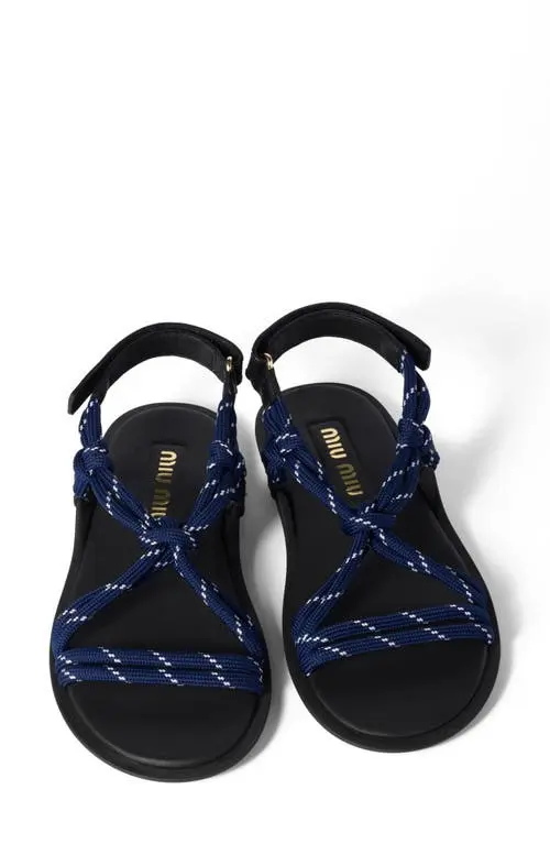 Miu Miu Nastro Cord Sandals - Baltico