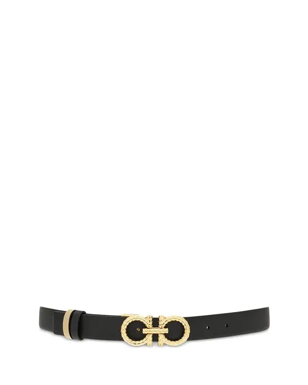 FERRAGAMO Adjustable & Reversible Gancini Belt - Nero