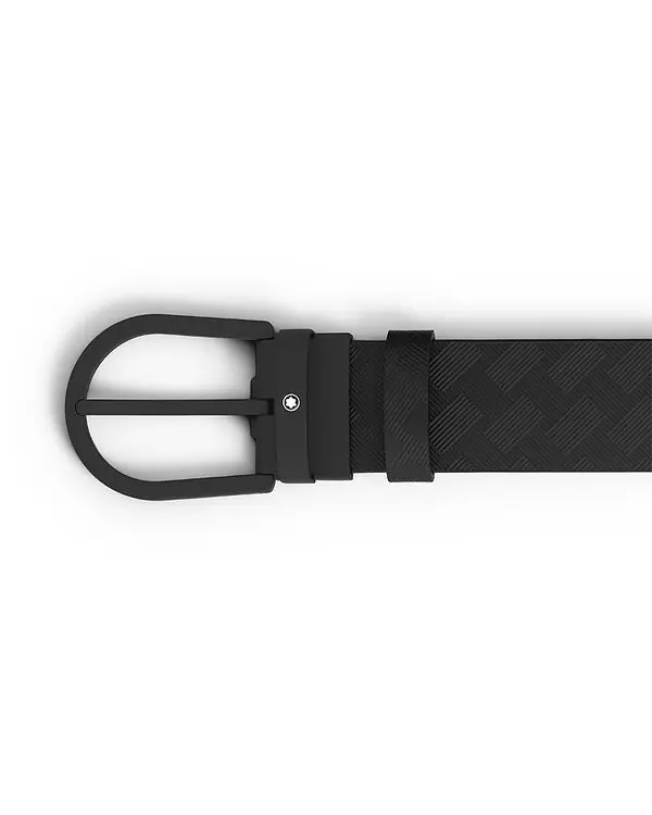 Montblanc Extreme 3.0 Leather Horseshoe Buckle Belt - Black