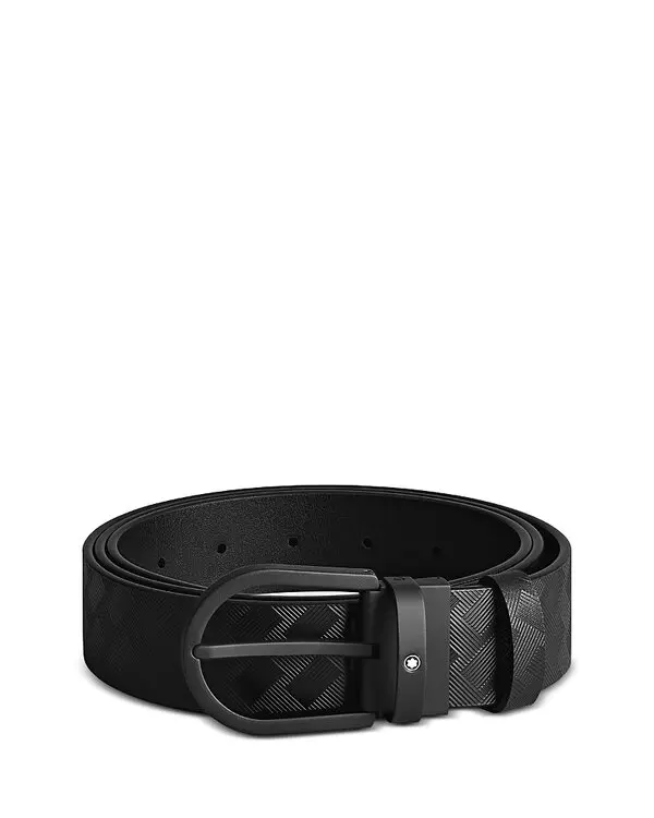 Montblanc Extreme 3.0 Leather Horseshoe Buckle Belt - Black