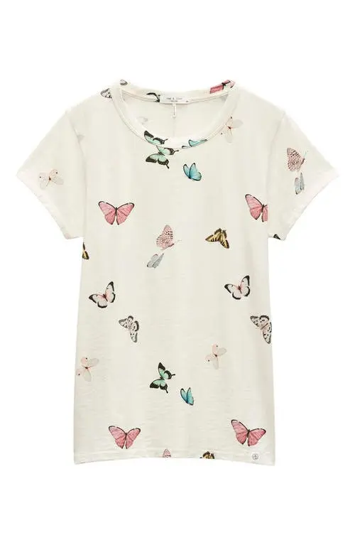 Rag & Bone Ozzy Butterfly Print T-shirt - Ivory Multi