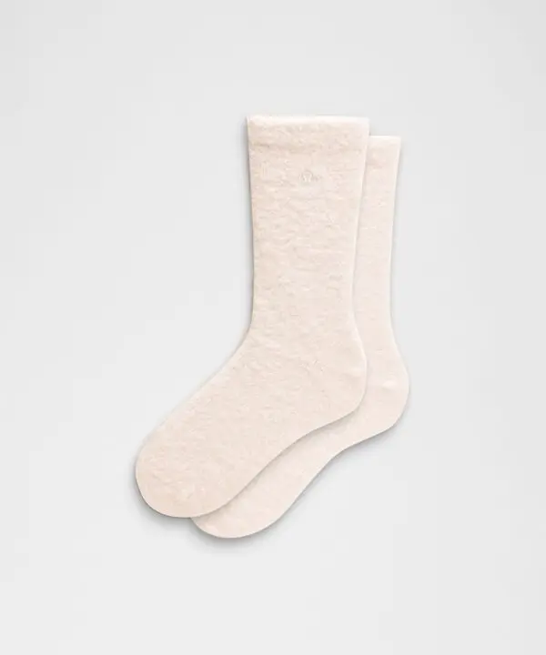 Lululemon Fuzzy Crew Socks - Light Ivory