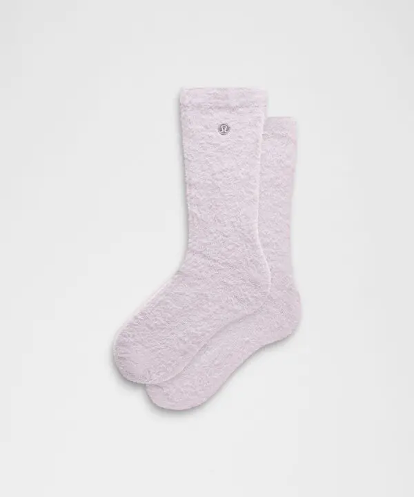 Lululemon Fuzzy Crew Socks - Sheer Violet