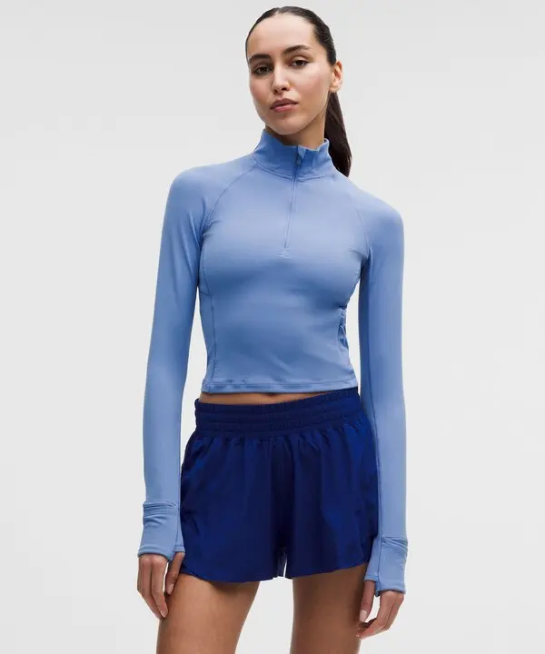 Lululemon It's Rulu Cropped Half Zip - Prep Blue
