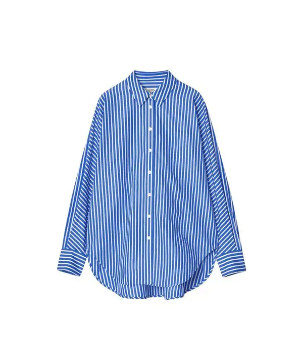 Cos Relaxed Fit Cotton Shirt - Blue