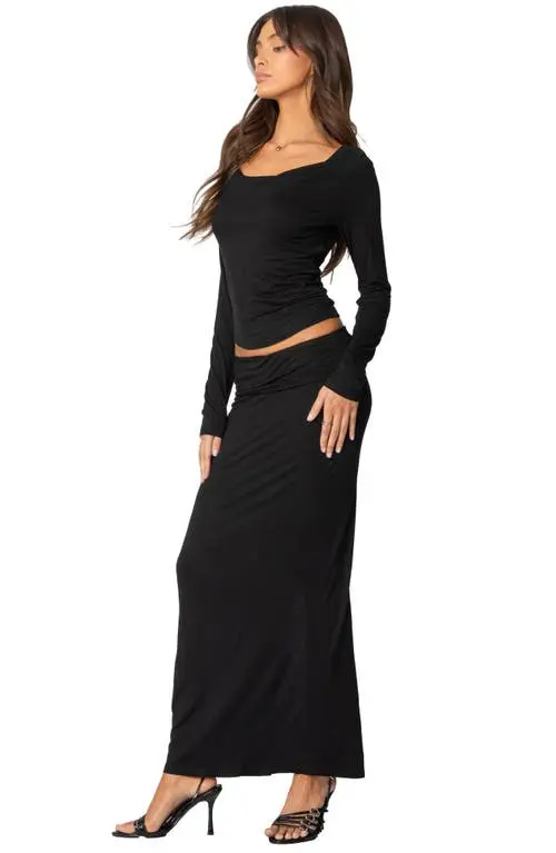 EDIKTED Johanna Foldover Maxi Skirt