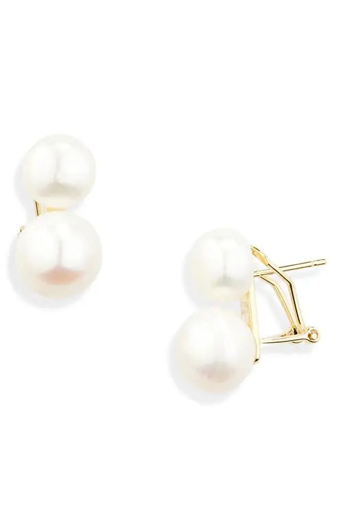 Shashi Bianca Double Earrings - Gold/pearl