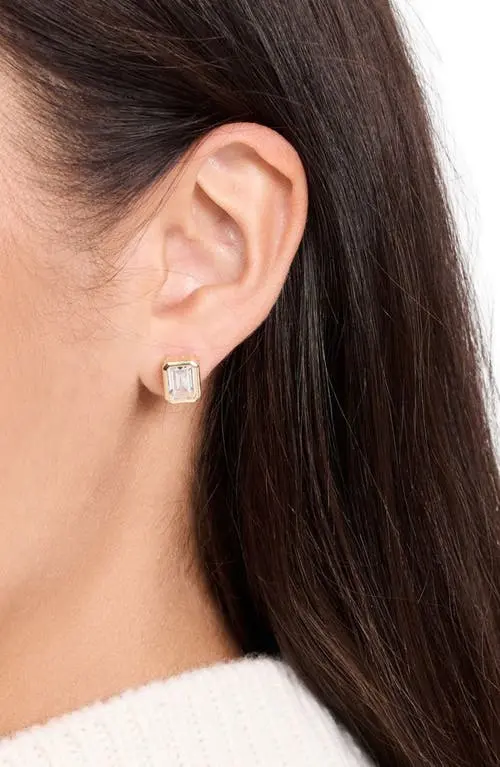 Shashi Emerald Cut Zirconia Stud Earrings