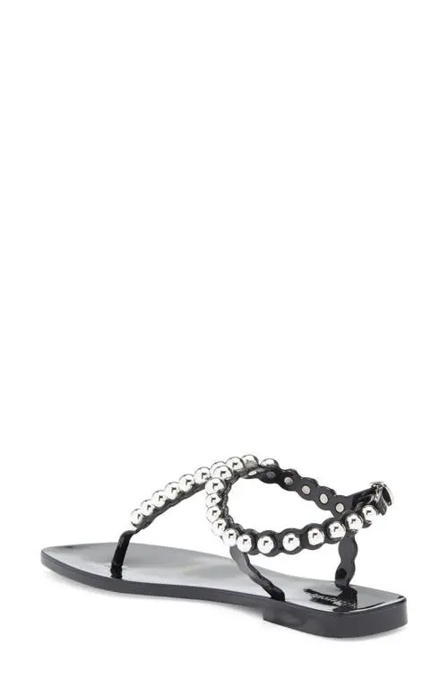 Jeffrey Campbell Plated Embellished Sandals - Black Shiny Silver