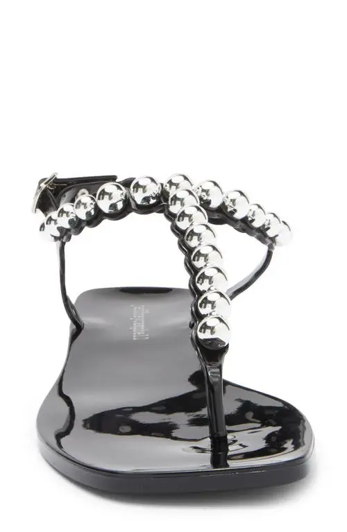 Jeffrey Campbell Plated Embellished Sandals - Black Shiny Silver