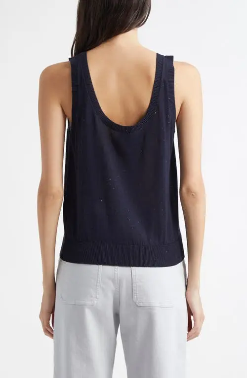 Eleventy Sequin Openwork Silk & Cotton Sweater Vest