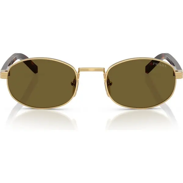 Prada 52mm Oval Sunglasses - Gold