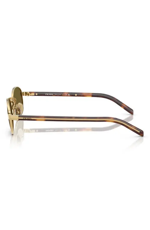Prada 52mm Oval Sunglasses - Gold