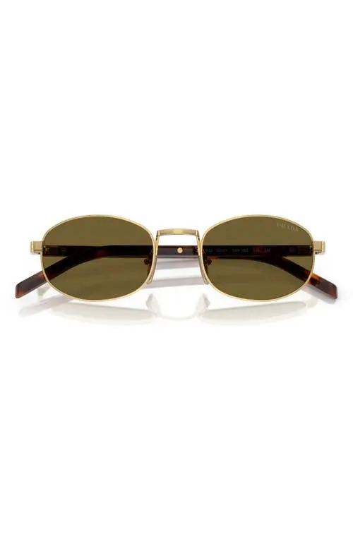 Prada 52mm Oval Sunglasses - Gold
