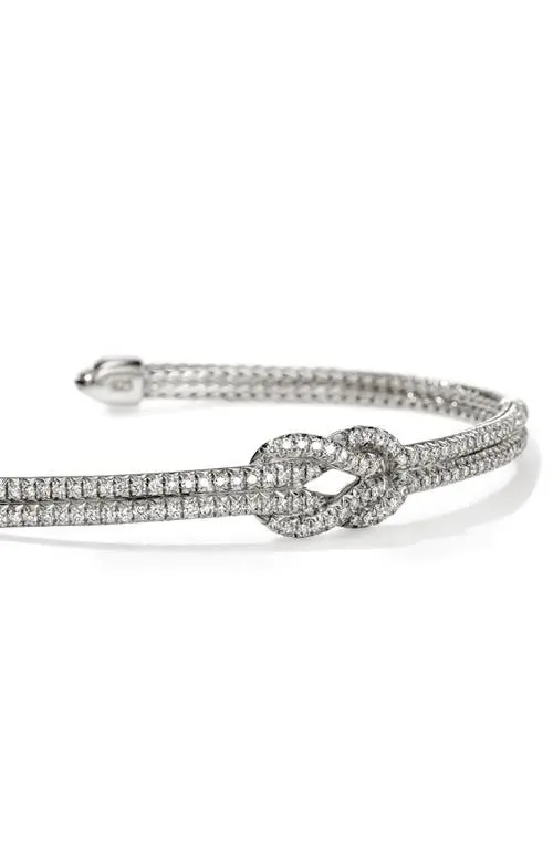 John Hardy Sterling Diamond Love Knot Bracelet - Silver