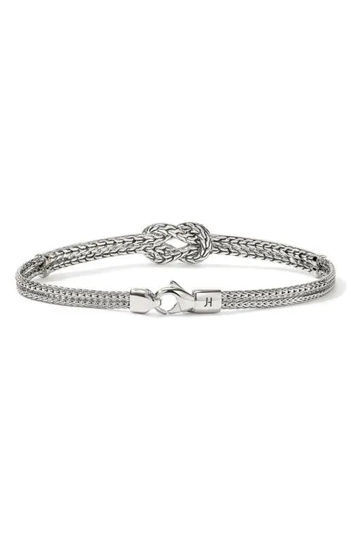 John Hardy Sterling Diamond Love Knot Bracelet - Silver