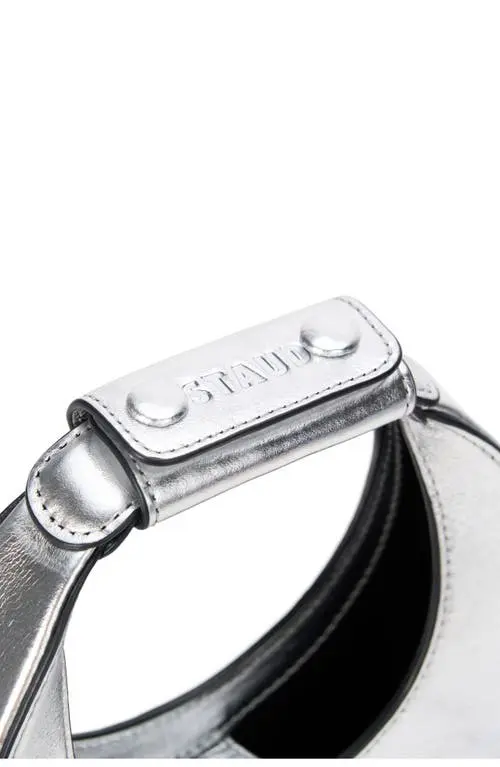 Staud Good Night Moon Leather Top Handle Bag - Silver