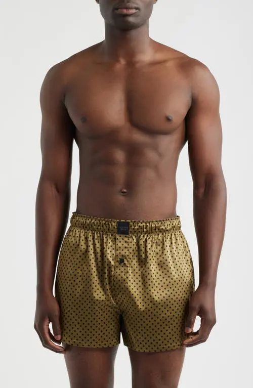 SAVAGE X FENTY Savage X Satin Boxers - Sesame Green Dos And Dots