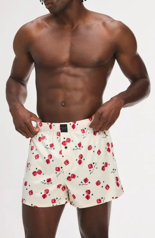 SAVAGE X FENTY Savage X Satin Boxers - Soft Ivory White Lucky Dice