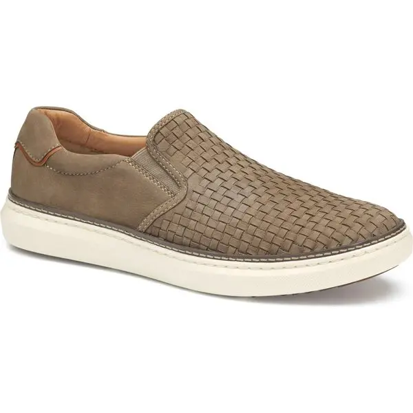 Johnston & Murphy Woven Slip-on Sneaker - Taupe Woven Tumbled Nubuck