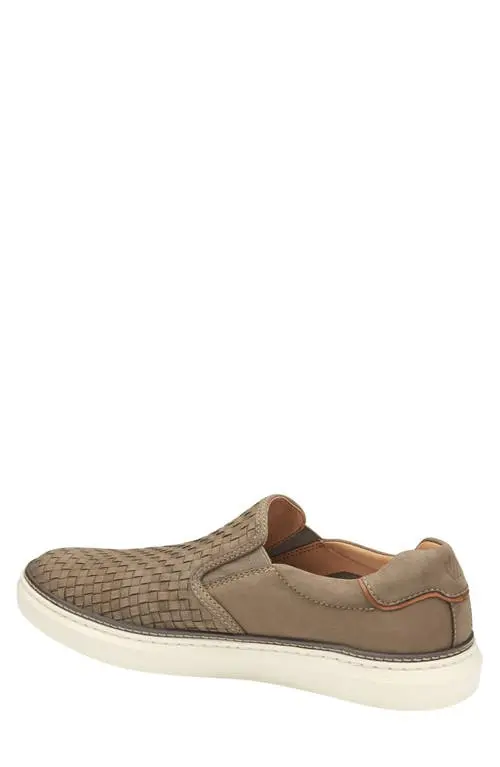 Johnston & Murphy Woven Slip-on Sneaker - Taupe Woven Tumbled Nubuck