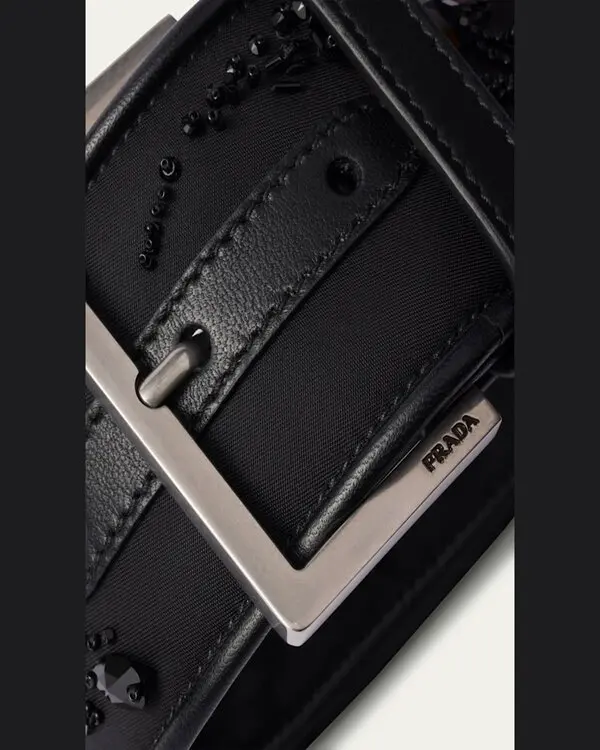 Prada Buckle Embroidered Wrist Strap