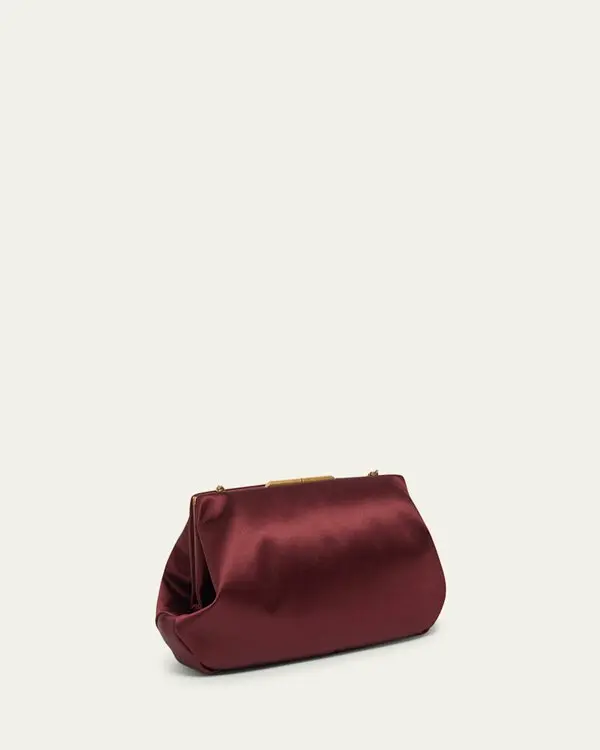 Saint Laurent - Saint Laurent Small Clutch Bag In Satin With Chain