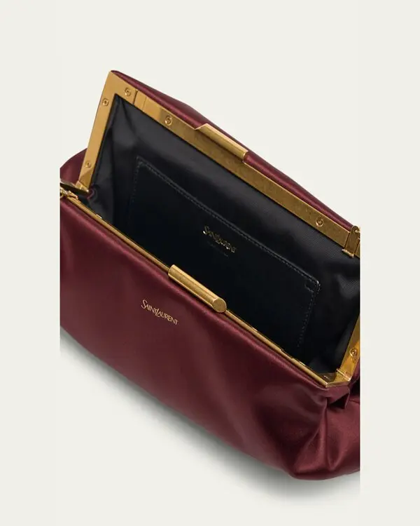 Saint Laurent - Saint Laurent Small Clutch Bag In Satin With Chain