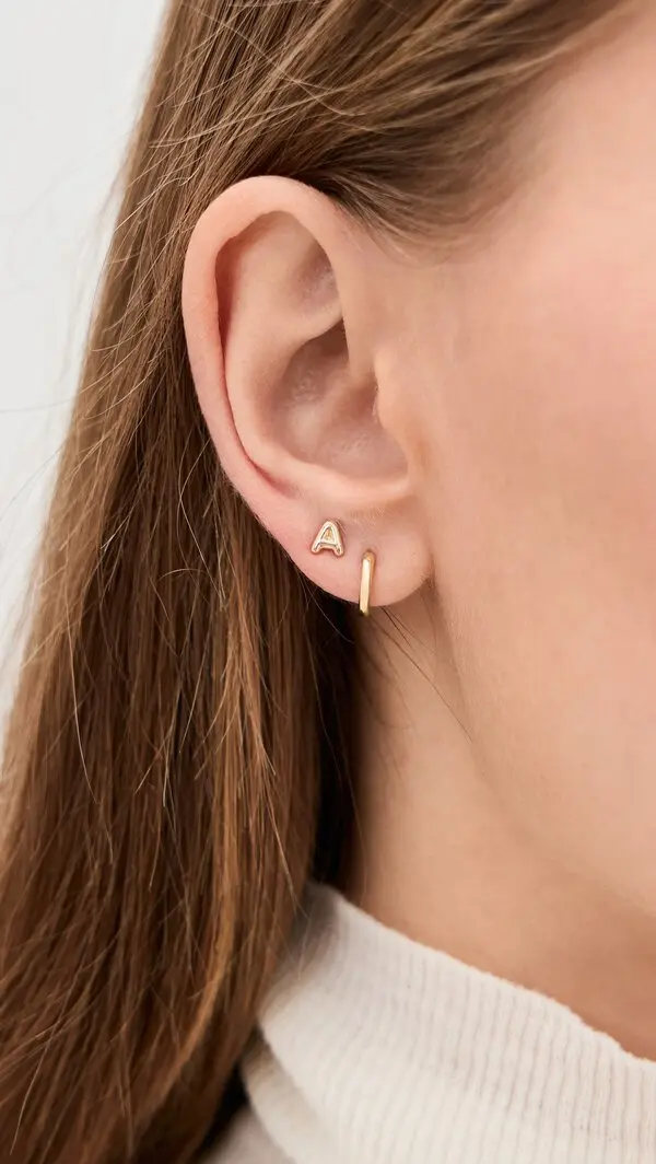ARIEL GORDON 14k Mini Helium Initial Stud Earring