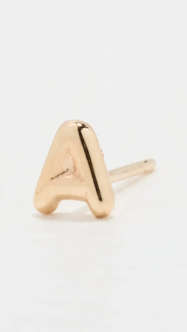 ARIEL GORDON 14k Mini Helium Initial Stud Earring