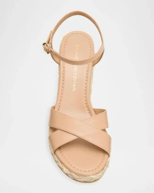 STUART WEITZMAN Dayna Leather Espadrille Sandals - Ltbeig