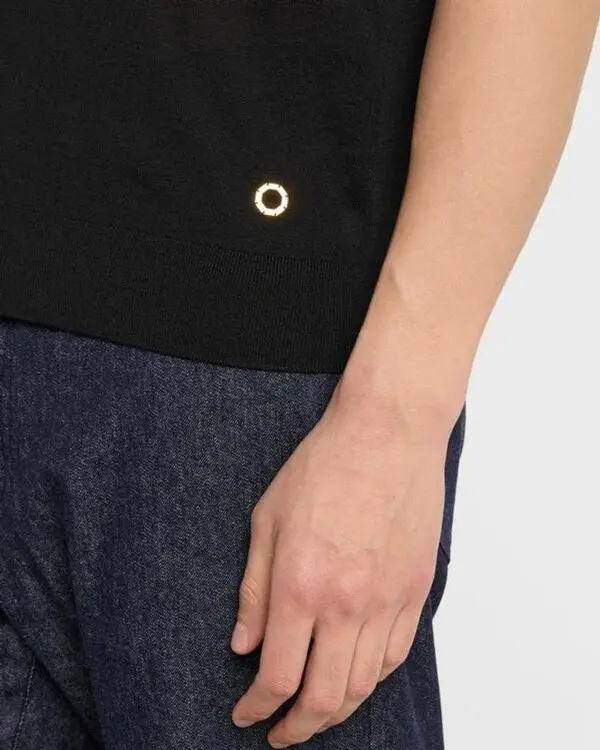 Stefano Ricci Apos;s Knit Short-sleeve Polo Sweater - Black