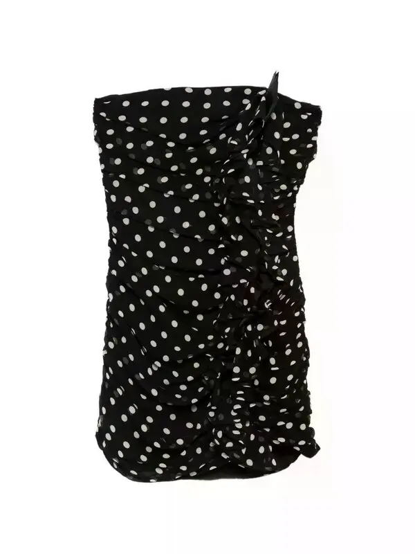 Nina Ricci Strapless Polka Dot Mini Dress