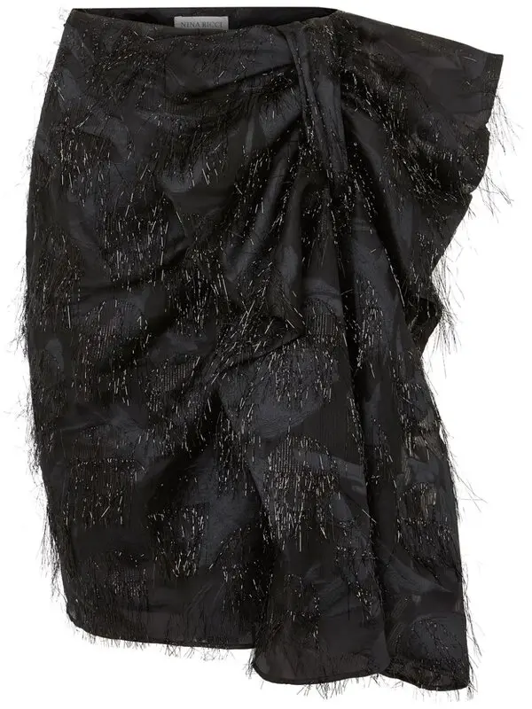 Nina Ricci Asymmetric Bow Jacquard Skirt