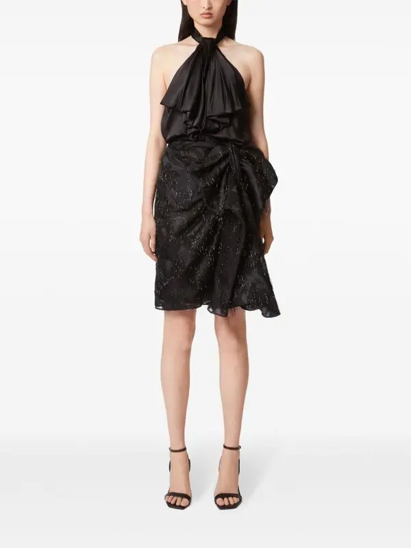 Nina Ricci Asymmetric Bow Jacquard Skirt
