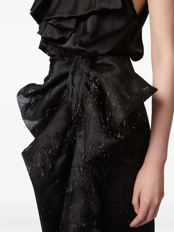 Nina Ricci Asymmetric Bow Jacquard Skirt