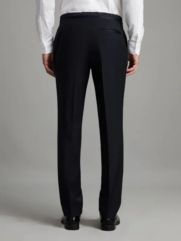 REISS Poker Slim-fit Wool-blend Tuxedo Trousers