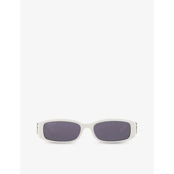 Gucci Gg1661s Rectangle-frame Sunglasses - White