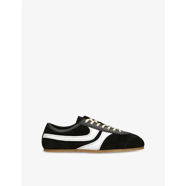 Dries Van Noten Dustin Stripe Leather Low-top Trainers - Black