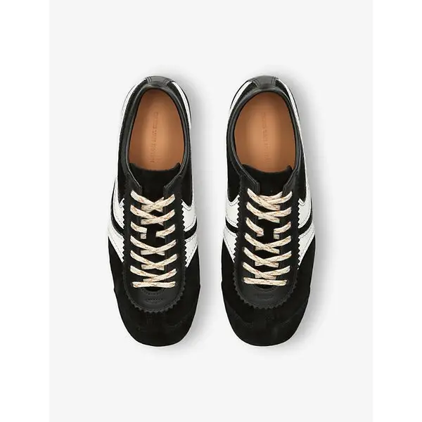Dries Van Noten Dustin Stripe Leather Low-top Trainers - Black