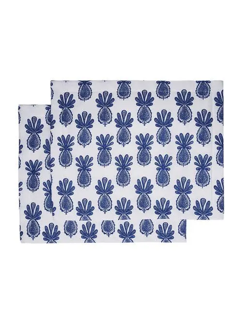 La DoubleJ Placemats Set Of 2 - Pineapple Blue